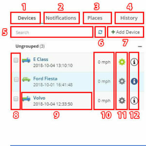 GPSLive User Interface - Live GPS Tracking Software